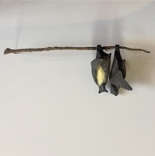 Bat Pair on Branch (two different bats, right) | ÆRENA Galleries & Gardens